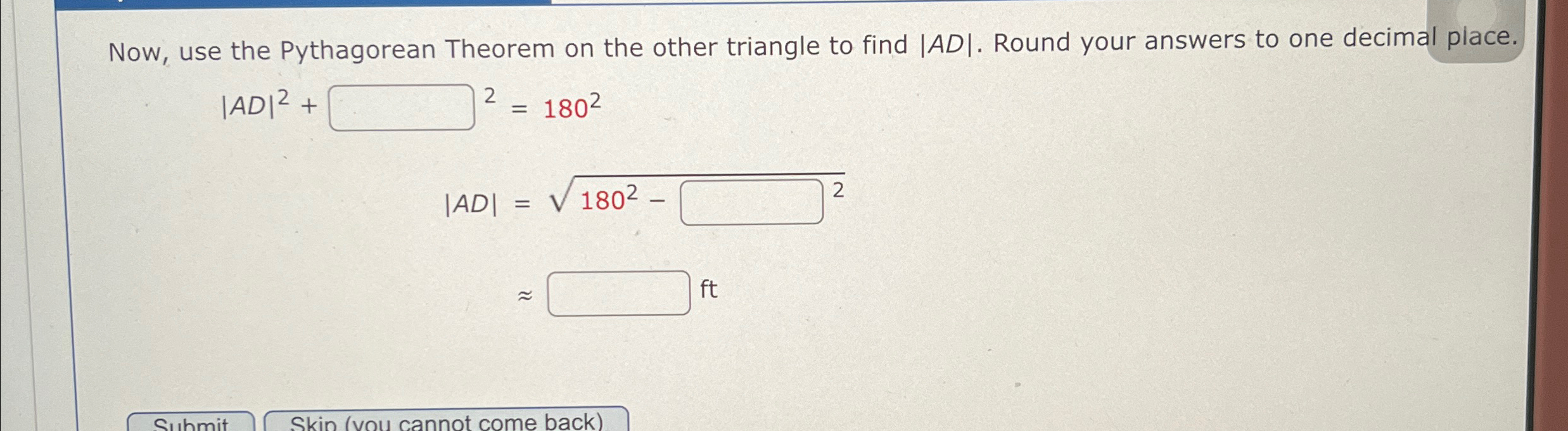 Now, use the Pythagorean Theorem on the other | Chegg.com