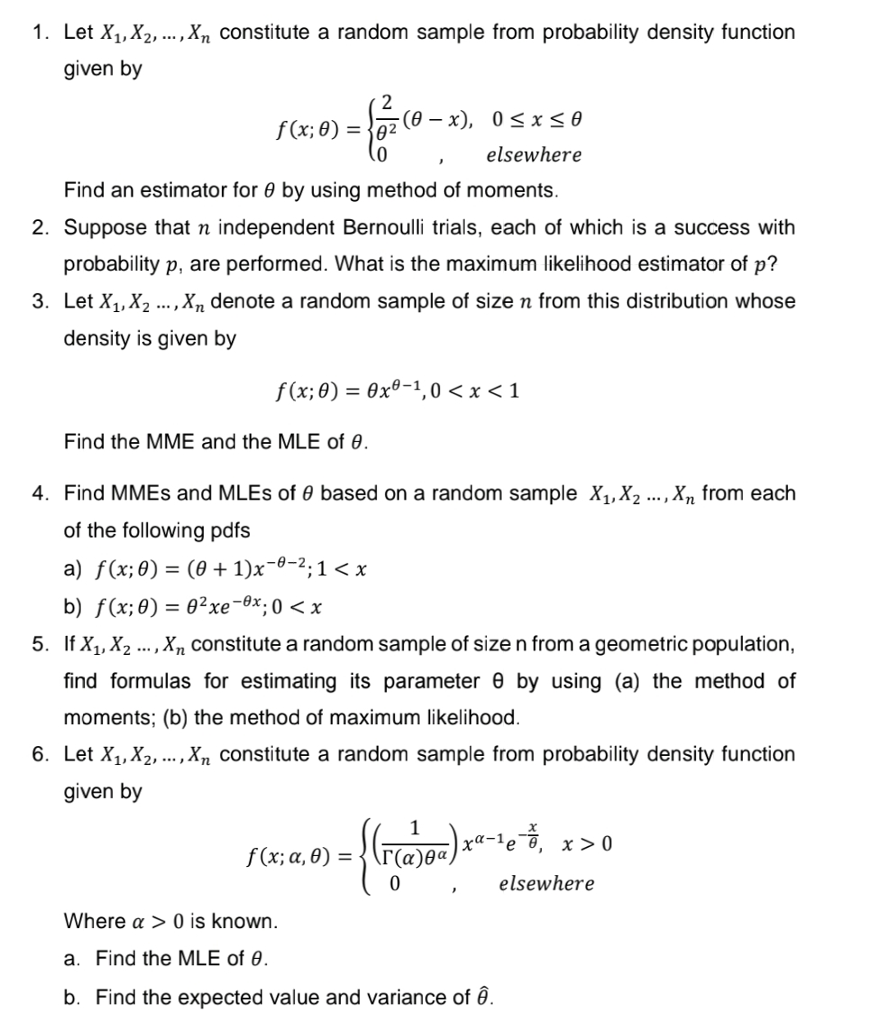 Solved Let x1,x2,dots,xn ﻿constitute a random sample from | Chegg.com