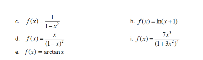 Solved Find a geometric power series for the functions, | Chegg.com
