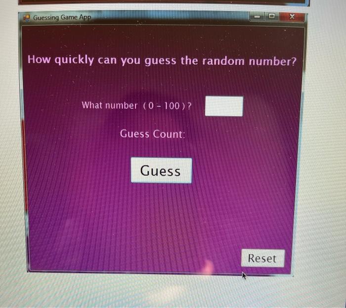 Solved Please make a Desktop application generates a random | Chegg.com