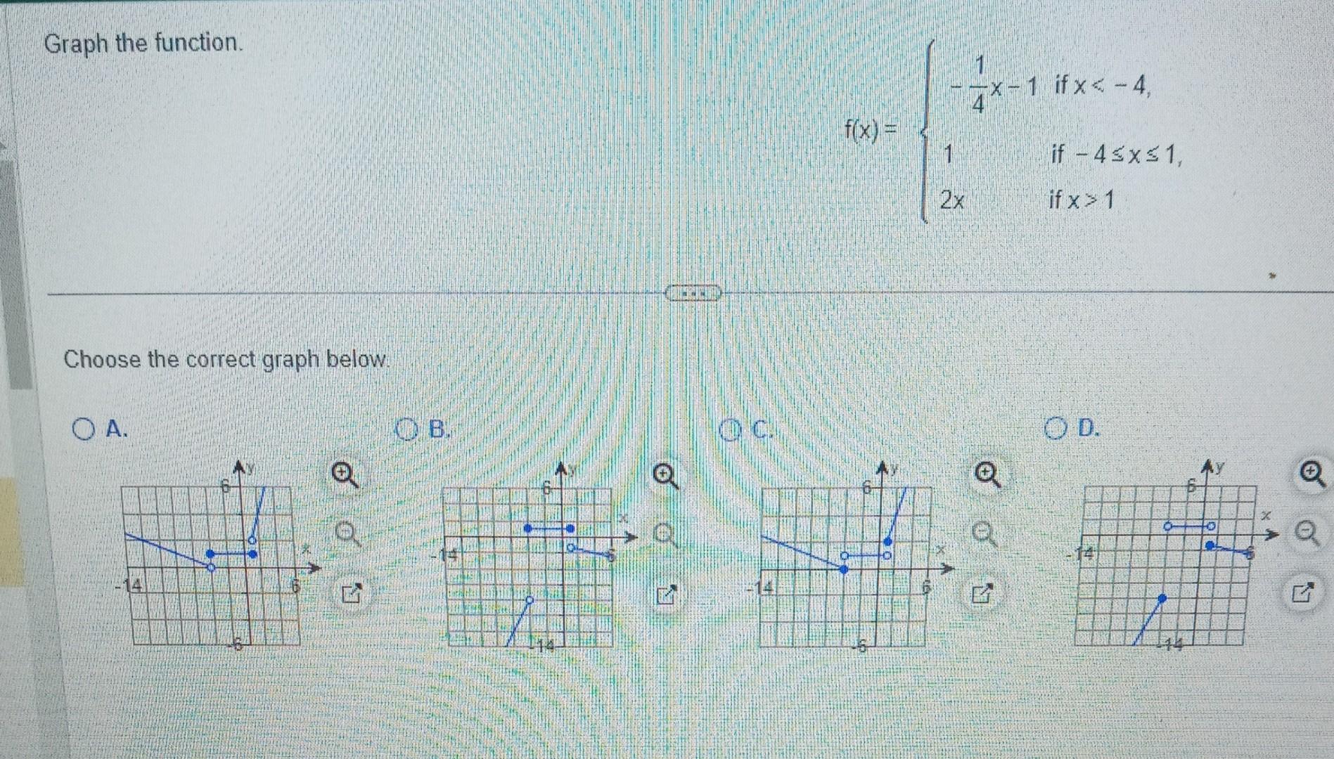 Solved Graph the function. x=⎩⎨⎧−41x−112x if x