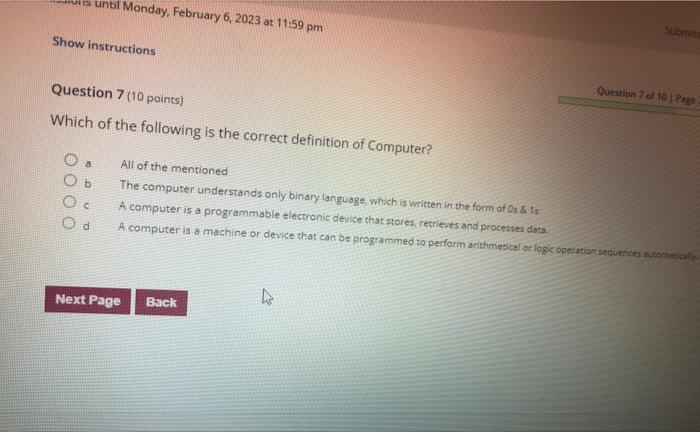 Solved Question 7 (10 points) Which of the following is the | Chegg.com