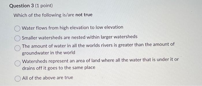 Solved is a potential consequence of a lowered water table | Chegg.com