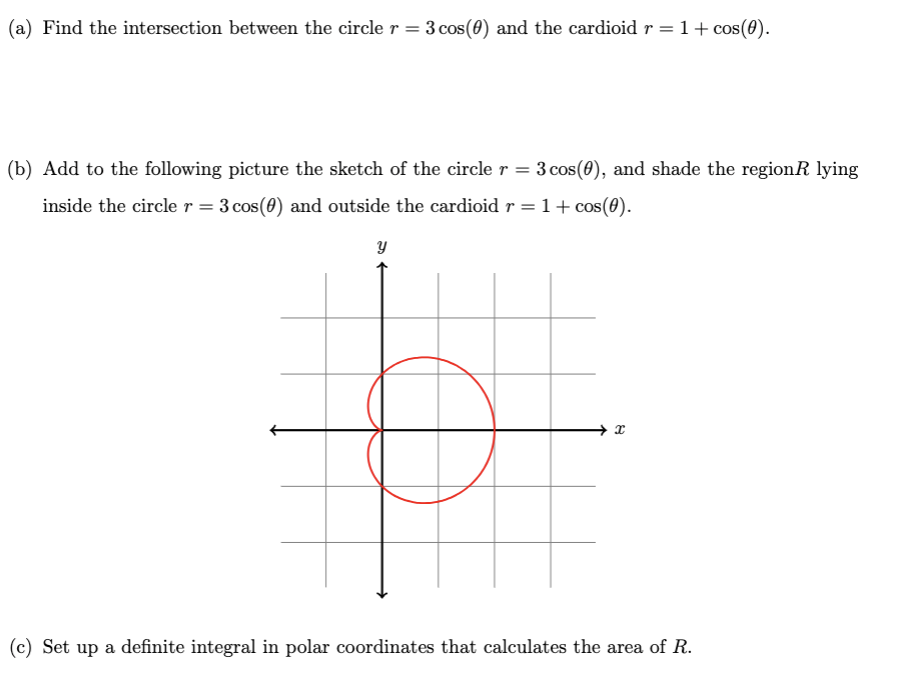 Solved (a) ﻿Find the intersection between the circle | Chegg.com