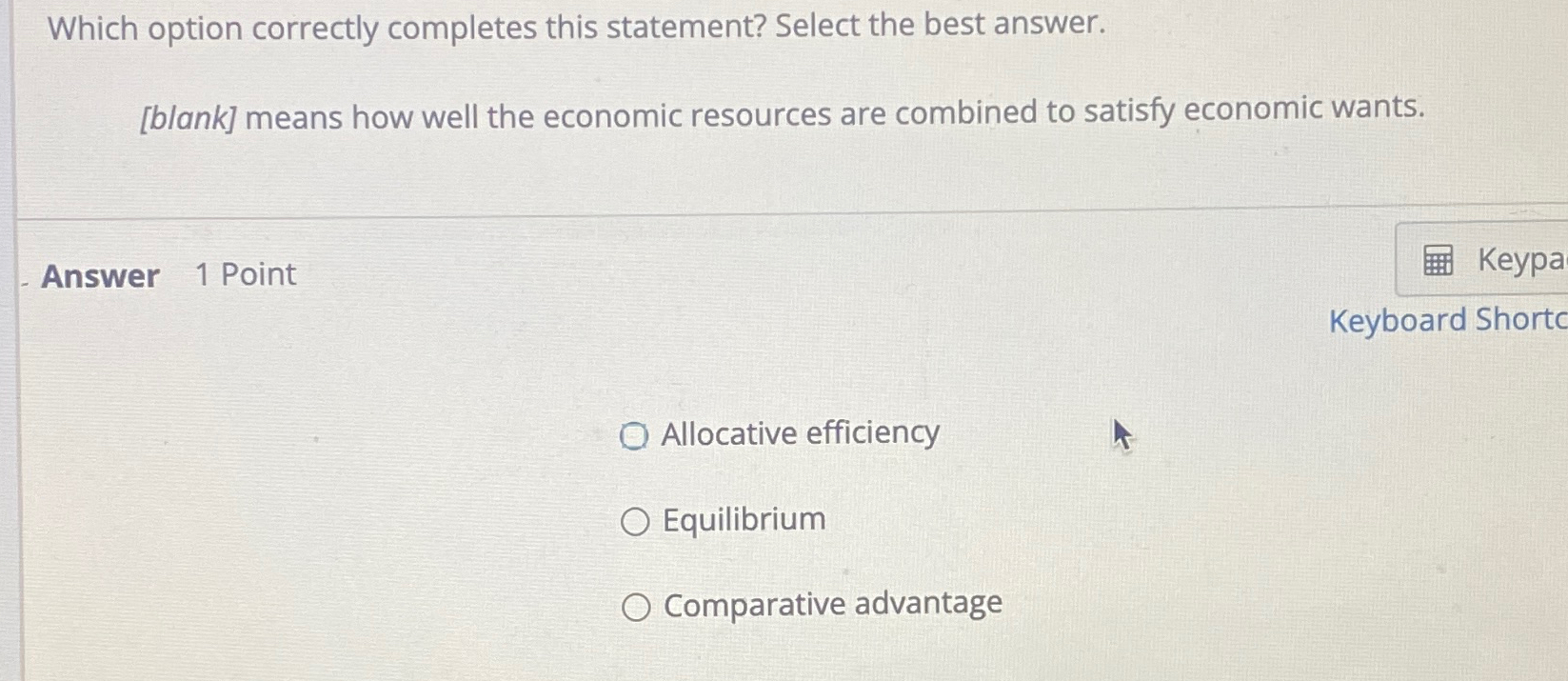 Solved Which Option Correctly Completes This Statement