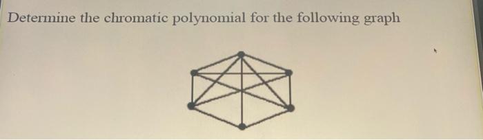 Solved Determine the chromatic polynomial for the following | Chegg.com