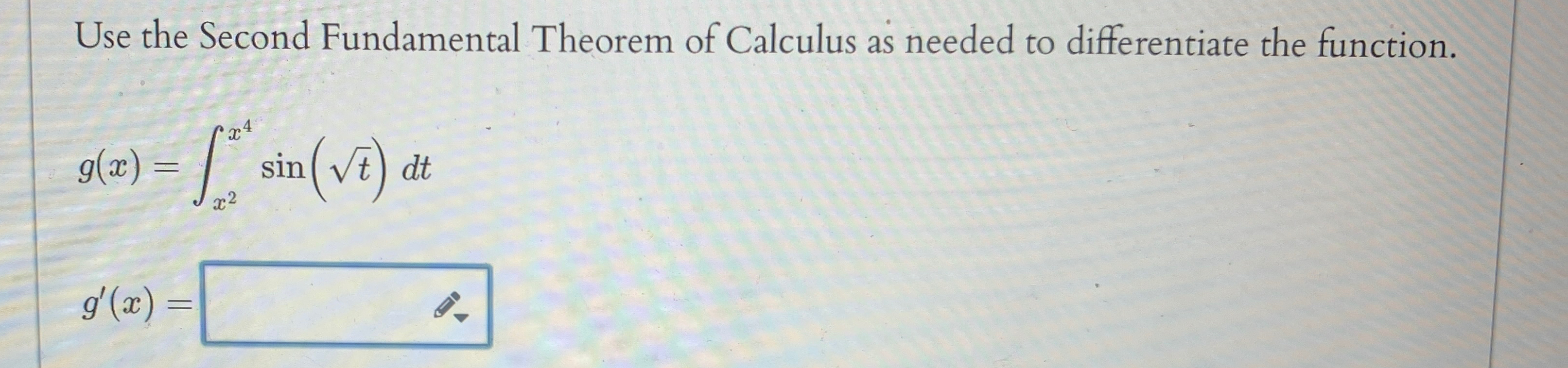 Solved Use the Second Fundamental Theorem of Calculus as | Chegg.com