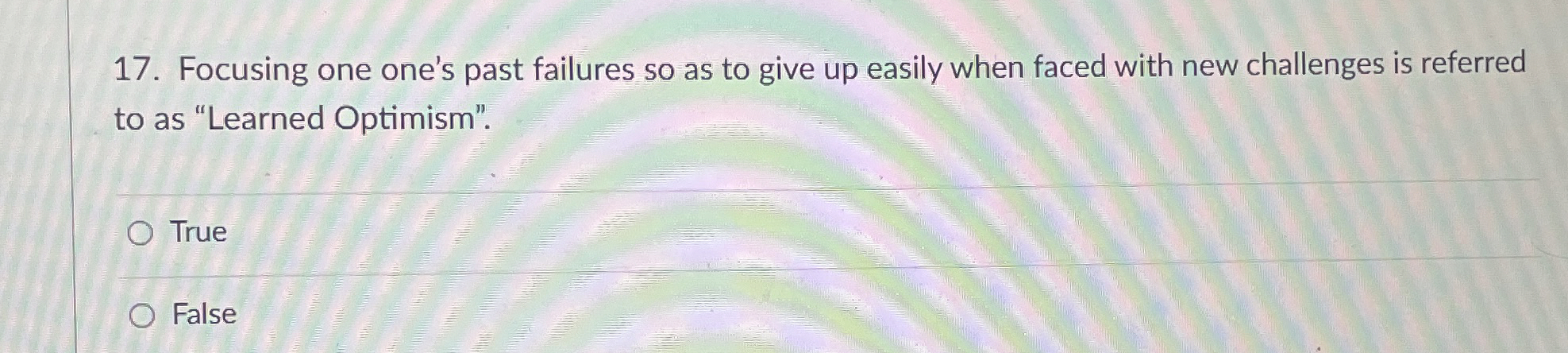 Solved Focusing one one's past failures so as to give up | Chegg.com