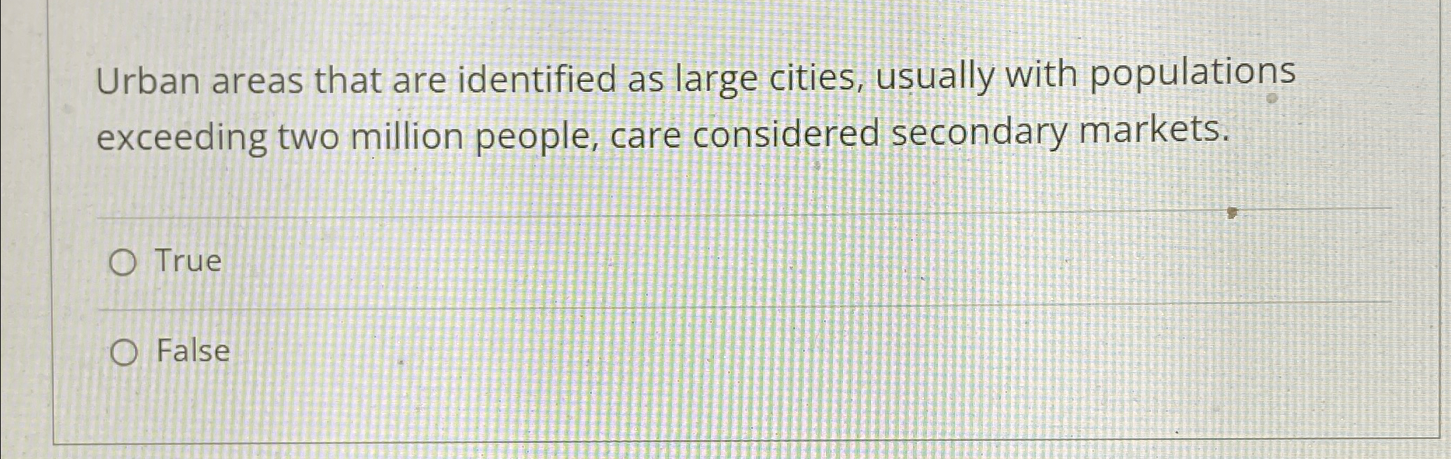Solved Urban areas that are identified as large cities, | Chegg.com