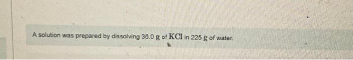 Solved Calculate the molarity of KCl in the solution if the | Chegg.com