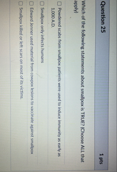 Solved Question 251 ﻿ptsWhich of the following statements | Chegg.com