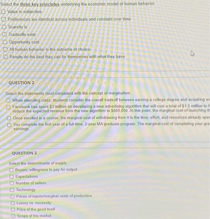 Solved Select the three key principles underlying the | Chegg.com