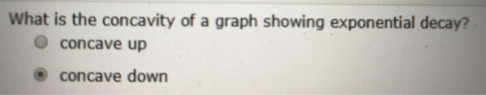 Solved What is the concavity of a graph showing exponential | Chegg.com
