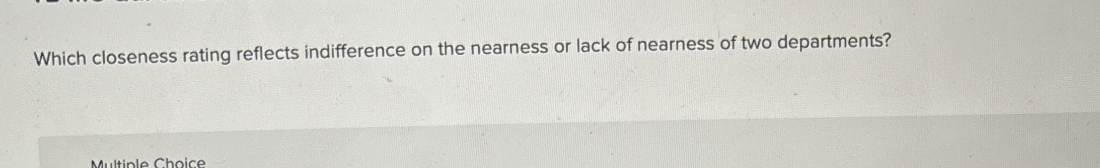 Solved Which closeness rating reflects indifference on the | Chegg.com