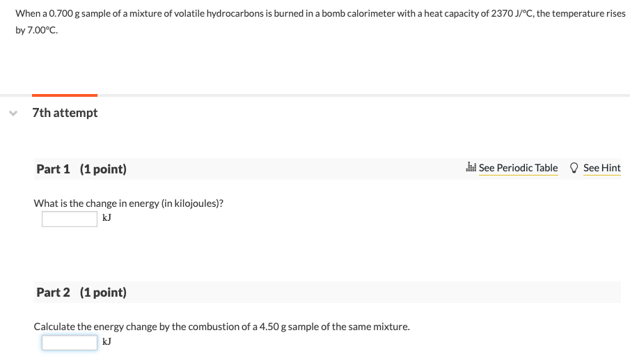 Solved When a 0.700g ﻿sample of a mixture of volatile | Chegg.com