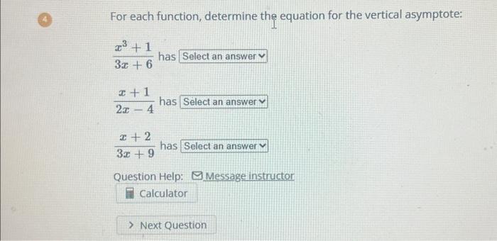 Solved For each function, determine the equation for the | Chegg.com