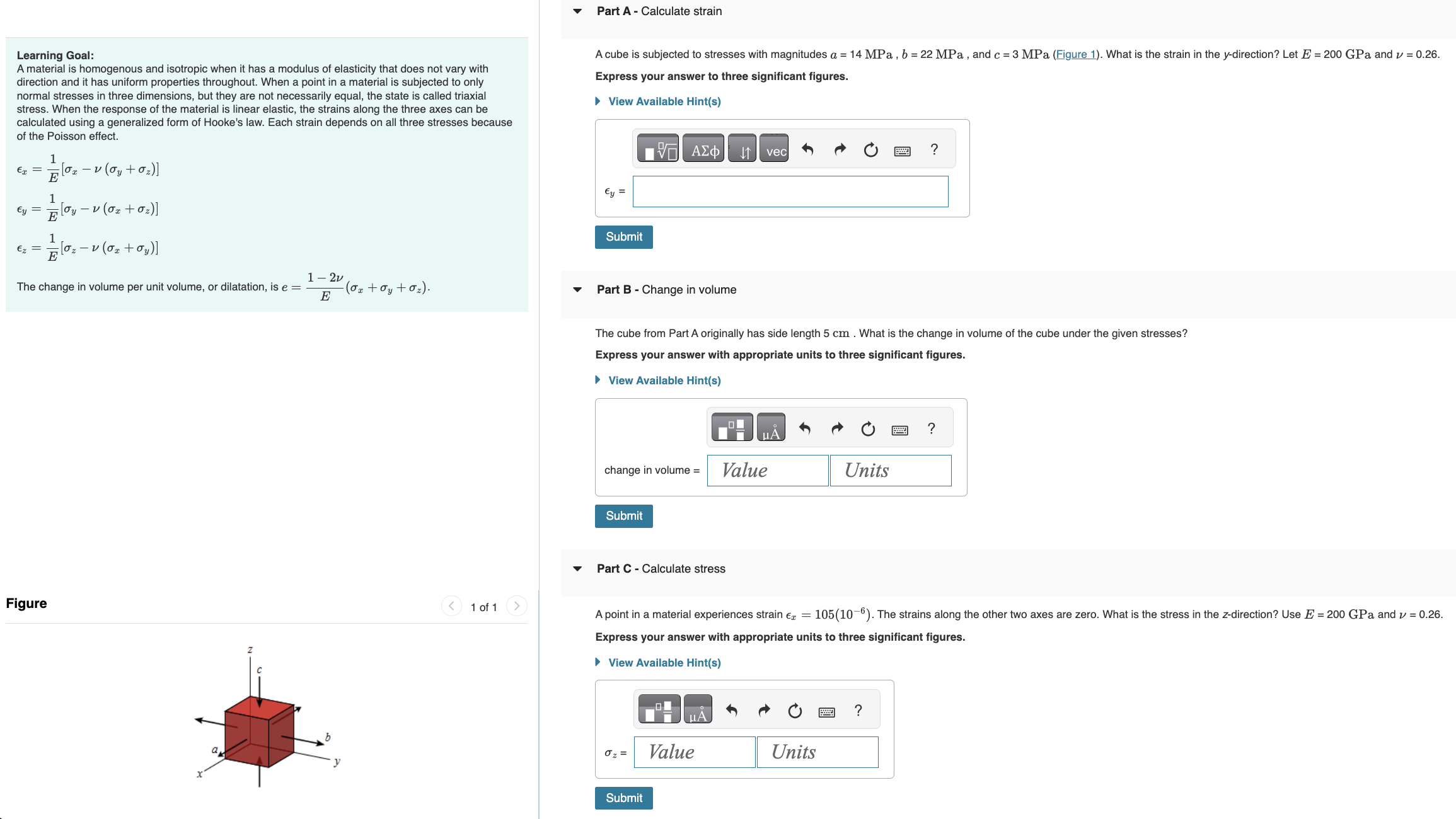 Solved Part A - ﻿Calculate strainLearning Goal:A material is | Chegg.com