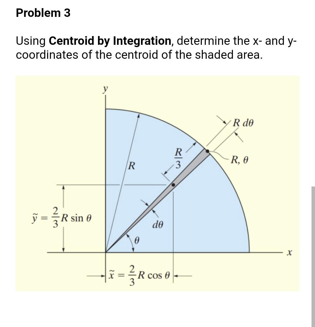 Solved Using Centroid by Integration , determine the x-and | Chegg.com