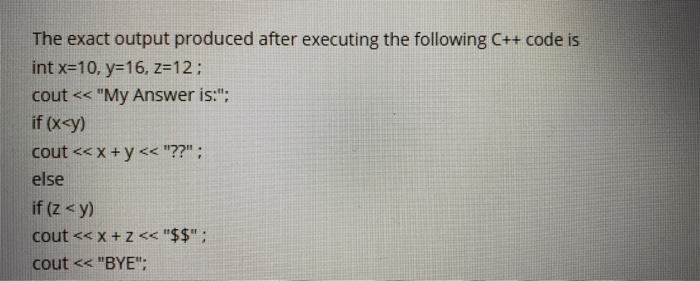 Solved The exact output produced after executing the | Chegg.com