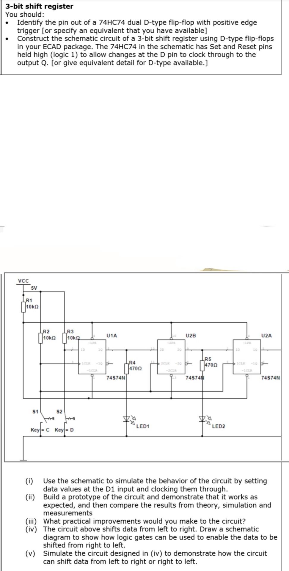 3-bit shift register You should: Identify the pin out | Chegg.com