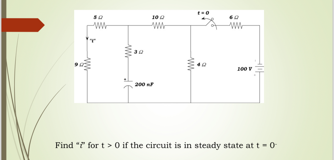 Solved Find " η " ﻿for t>0 ﻿if the circuit is in steady | Chegg.com