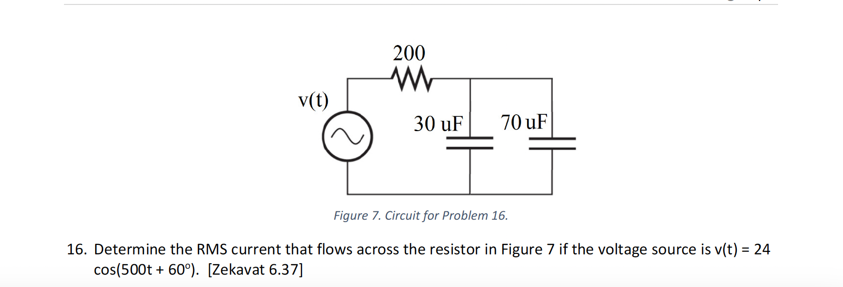 Solved Determine the RMS current that flows across the | Chegg.com