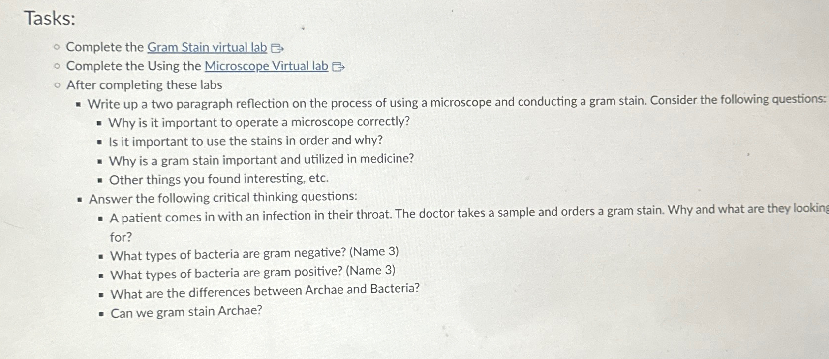 Solved Tasks:Complete the Gram Stain virtual lab GAfter | Chegg.com