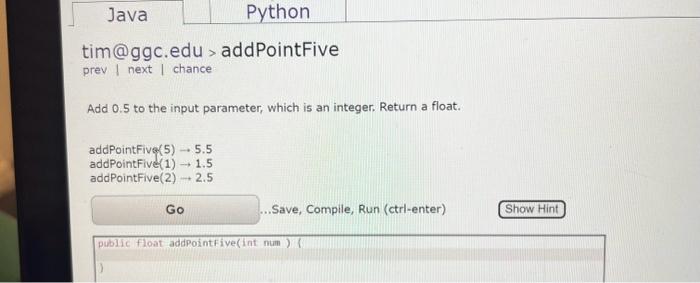 Solved tim@ggc.edu > getKarmaLevel prev I next | chance If | Chegg.com