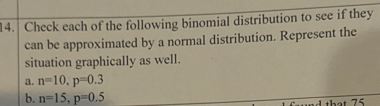 Check each of the following binomial distribution to | Chegg.com