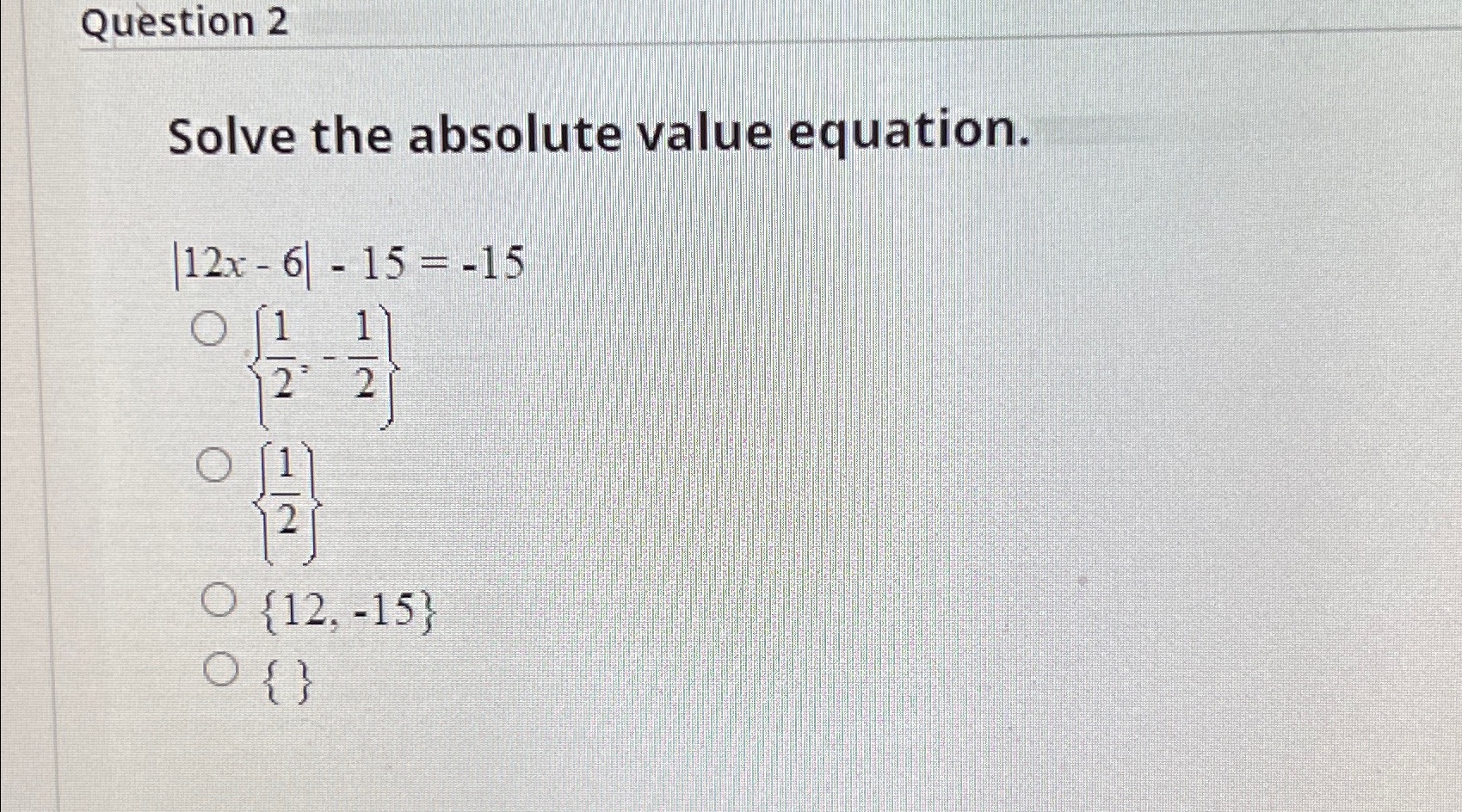 Solved Question 2Solve the absolute value | Chegg.com