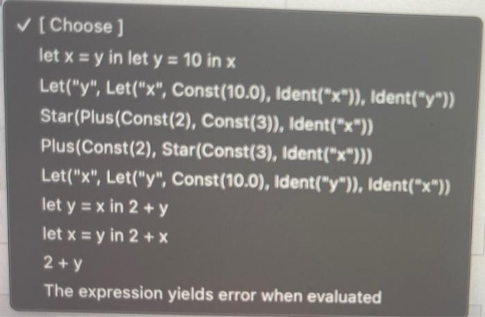 Solved Consider a subset of the lettuce grammar shown below | Chegg.com