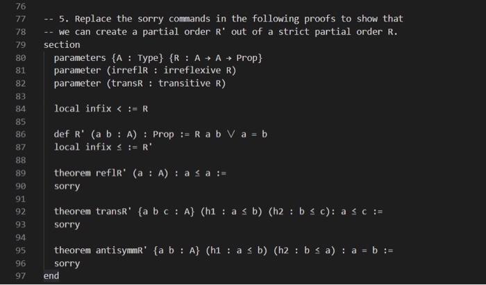 Solved Write the code for the following proofs using LEAN | Chegg.com