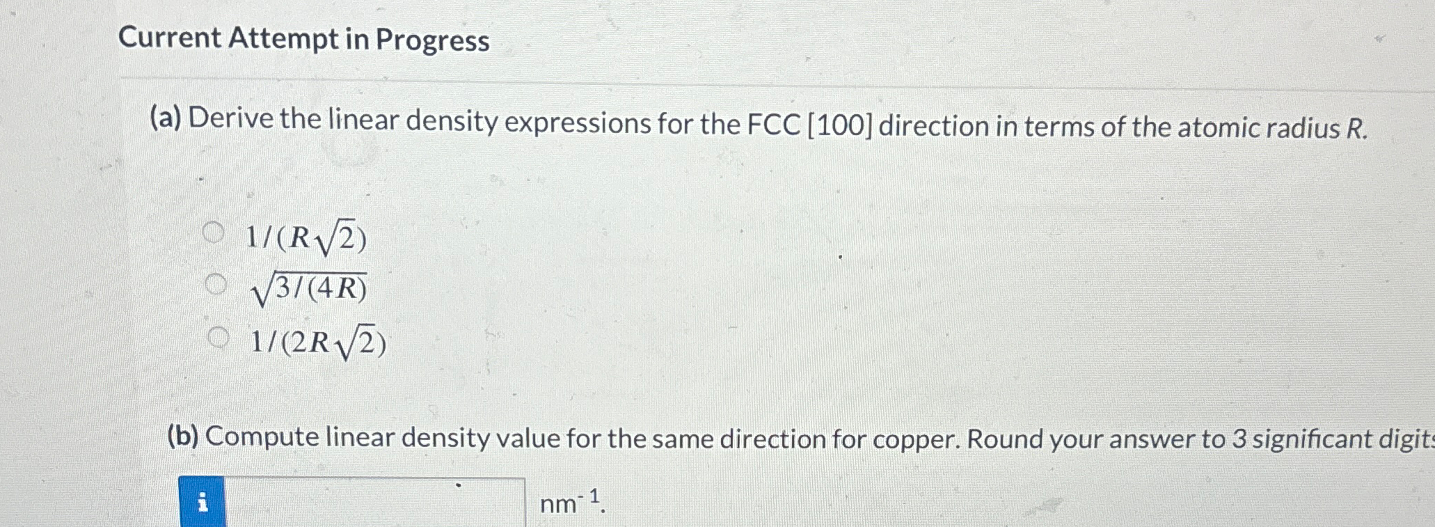 Solved Current Attempt in Progress(a) ﻿Derive the linear | Chegg.com