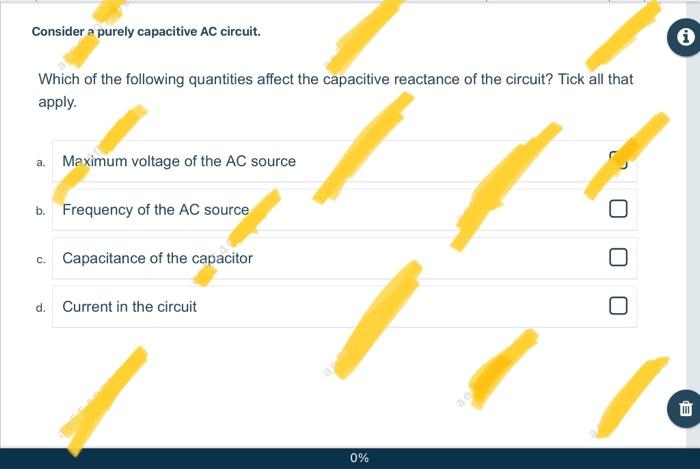 Solved Consider a purely capacitive AC circuit. i Which of | Chegg.com