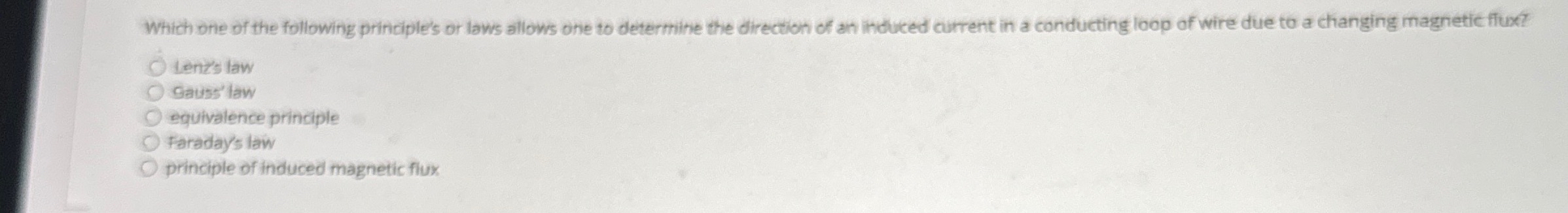Solved Which one of the following principle's or laws allows | Chegg.com