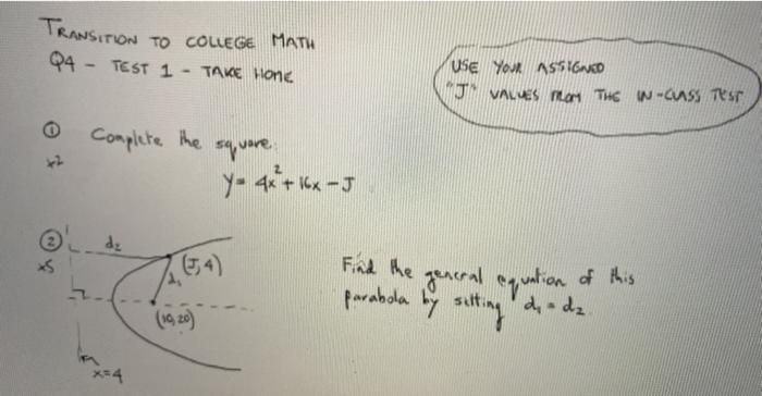 Solved TRANSITION TO COLLEGE MATH Q4 - TEST 1 TAKE Hond USE | Chegg.com