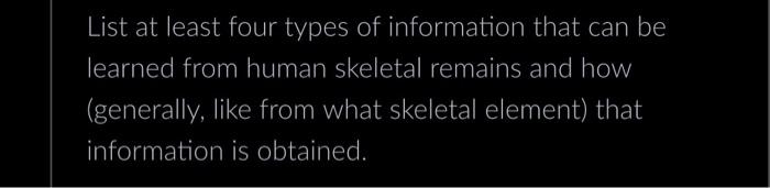 Solved List at least four types of information that can be | Chegg.com