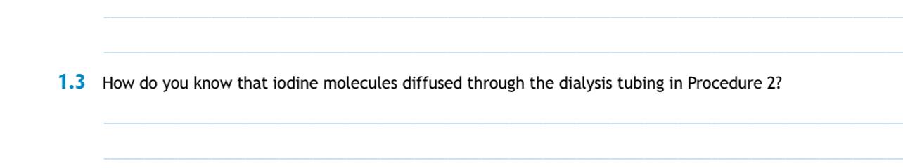 Solved 1.3 ﻿How do you know that iodine molecules diffused | Chegg.com