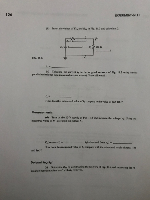 Solved THEVENIN'S THEOREM AND MAXIMUM POWER TRANSFER 125 | Chegg.com