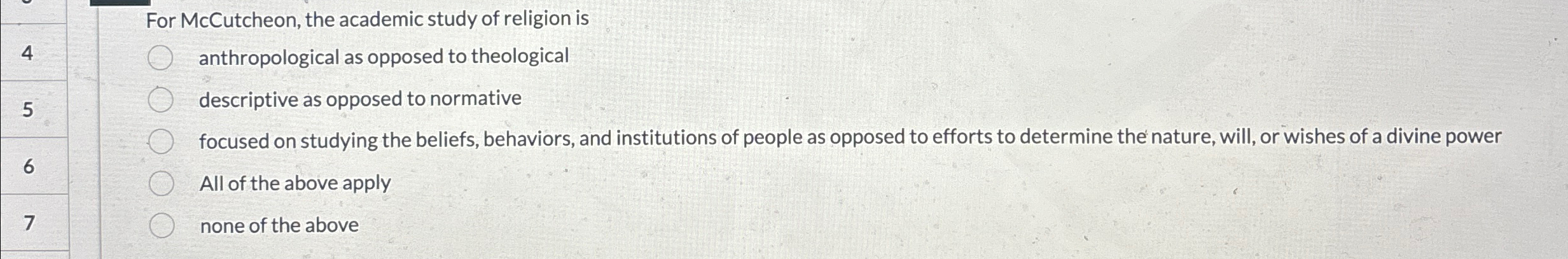 Solved For McCutcheon, the academic study of religion | Chegg.com