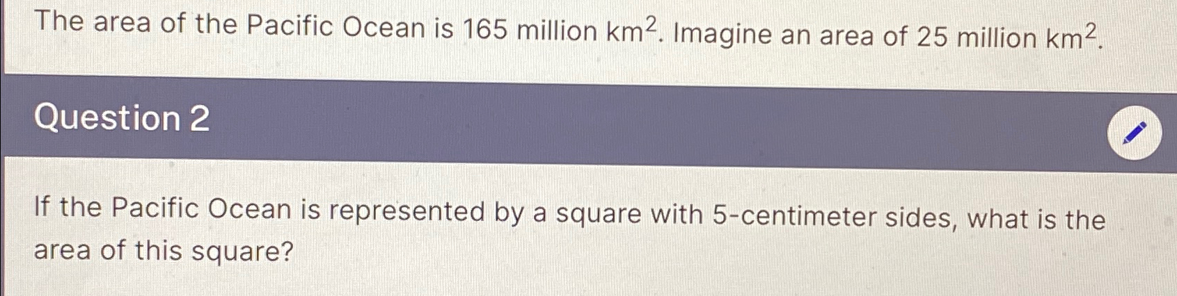 Solved The area of the Pacific Ocean is 165 ﻿million km2. | Chegg.com