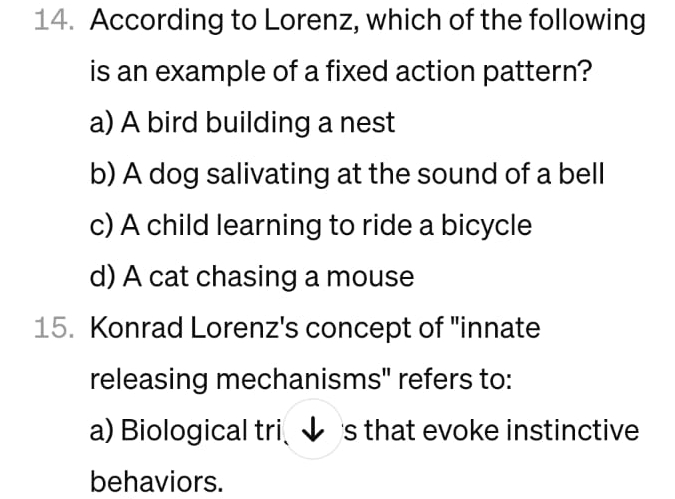 Solved According to Lorenz, which of the following is an | Chegg.com