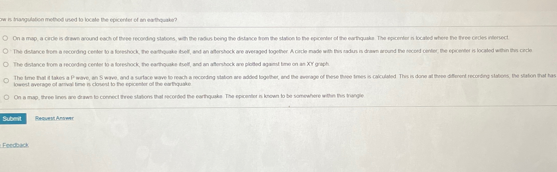 Solved ow is triangulation method used to locate the | Chegg.com
