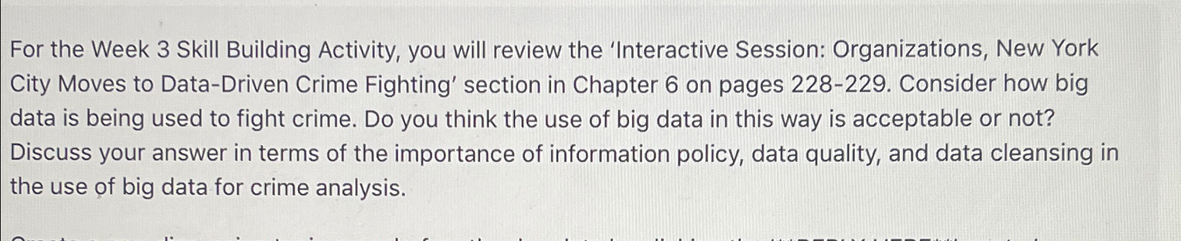 Solved For the Week 3 ﻿Skill Building Activity, you will | Chegg.com