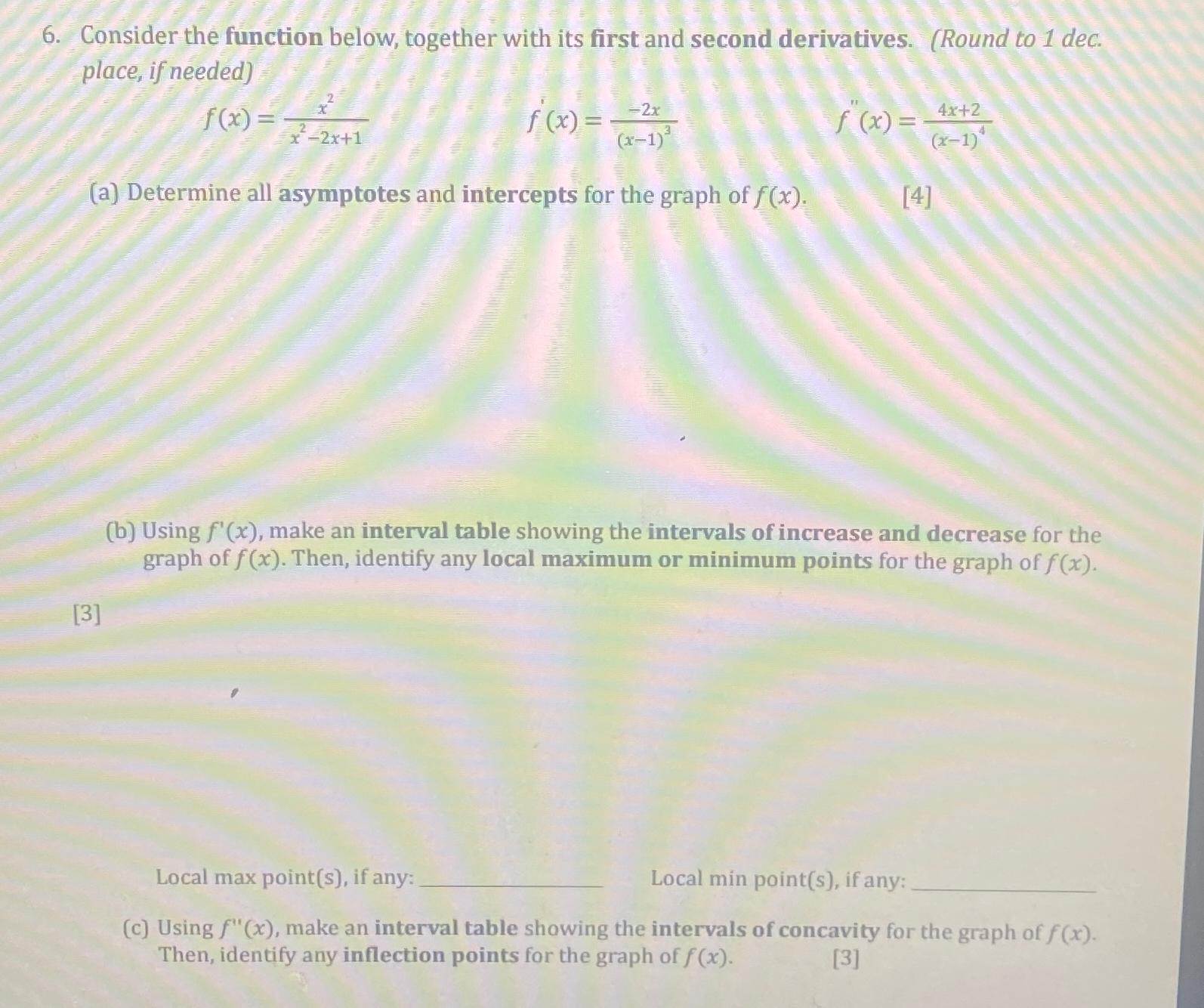 Solved Consider the function below, together with its first | Chegg.com