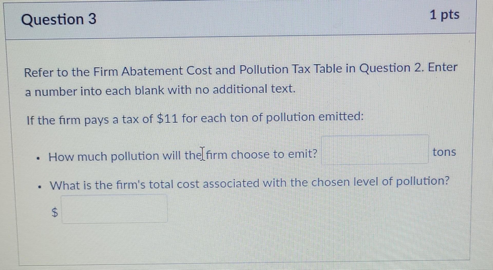 Solved Below are the marginal costs of abating pollution for | Chegg.com