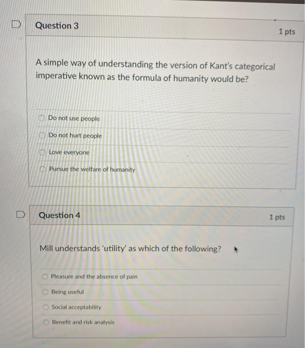 Solved According to one formulation of Kant's Categorical | Chegg.com