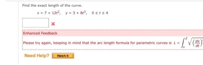 Solved Find the exact length of the curve. | Chegg.com