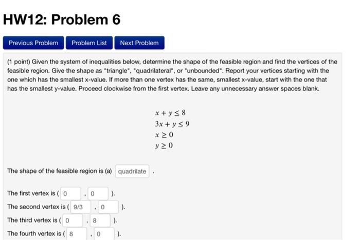 Solved HW12: Problem 3 Previous Problem Problem List Next | Chegg.com Solved HW12: Problem 3 Previous Problem Problem List Next | Chegg.com