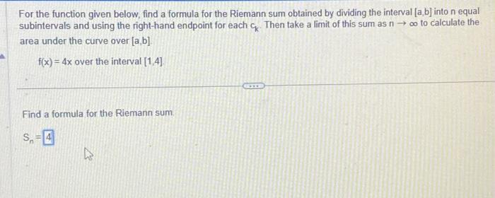 Solved For the function given below, find a formula for the | Chegg.com